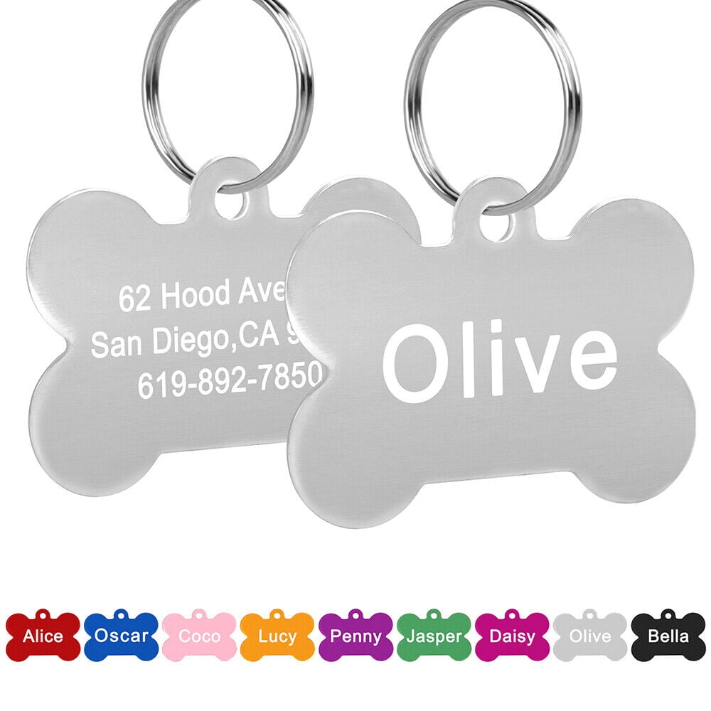 Pet Artist Personalized Pet Name ID Tags for Dog, Custom Double Sided ...