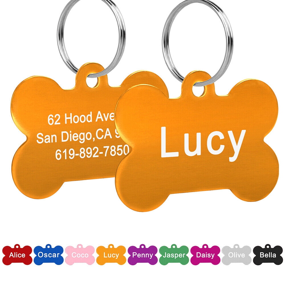 Pet Artist Personalized Pet Name ID Tags for Dog, Custom Double Sided ...