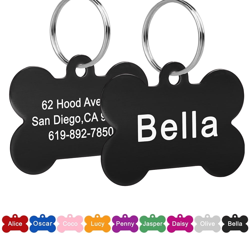 Pet Artist Personalized Pet Name ID Tags for Dog, Custom Double Sided ...