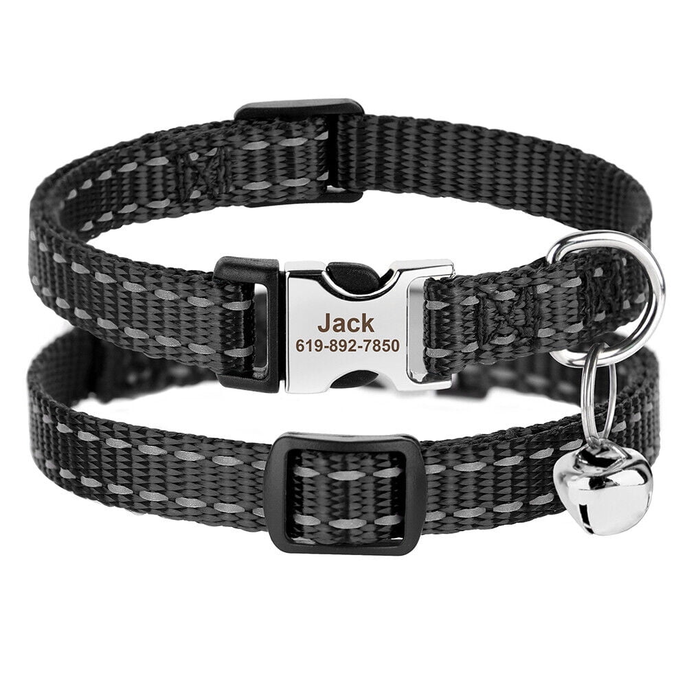 Pet Artist Reflective Personalised Cat Collar Adjustable With Custom ...