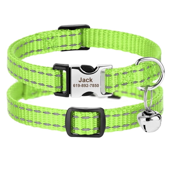 Pet Artist Reflective Personalised Cat Collar Adjustable With Custom ...