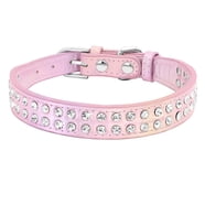 Pet Artist Soft Leather Pet Dog Collar Gold Rivet Studded Adjustable ...