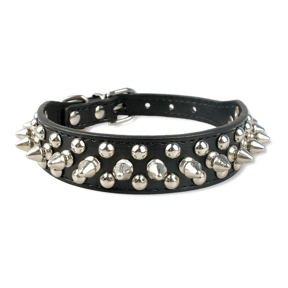 Pet Artist Spiked Studded Rivets PU Leather Small Dog Puppy Collars ...