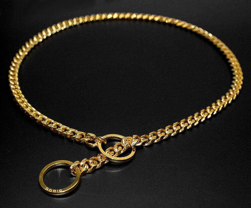 Pet Artist Stainless Steel Luxury Choke Dog Collars Training Slip Chain ...