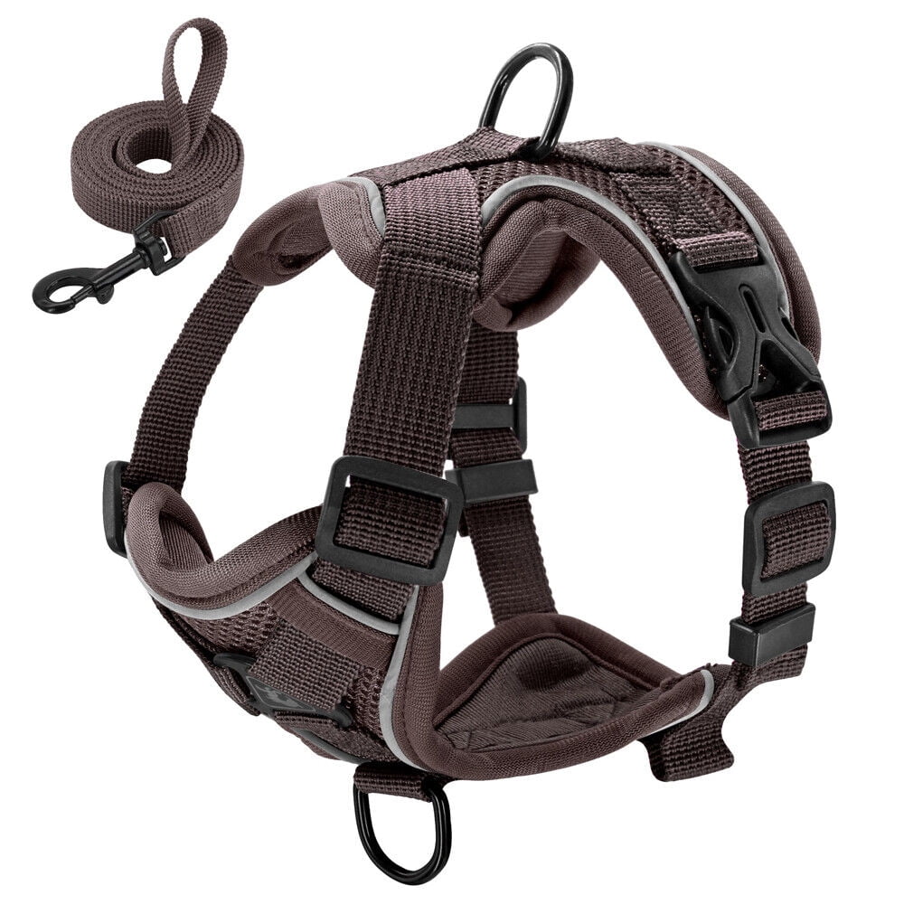 Pet Artist Step In Dog Harness and Walking Leash Set Reflective Mesh ...