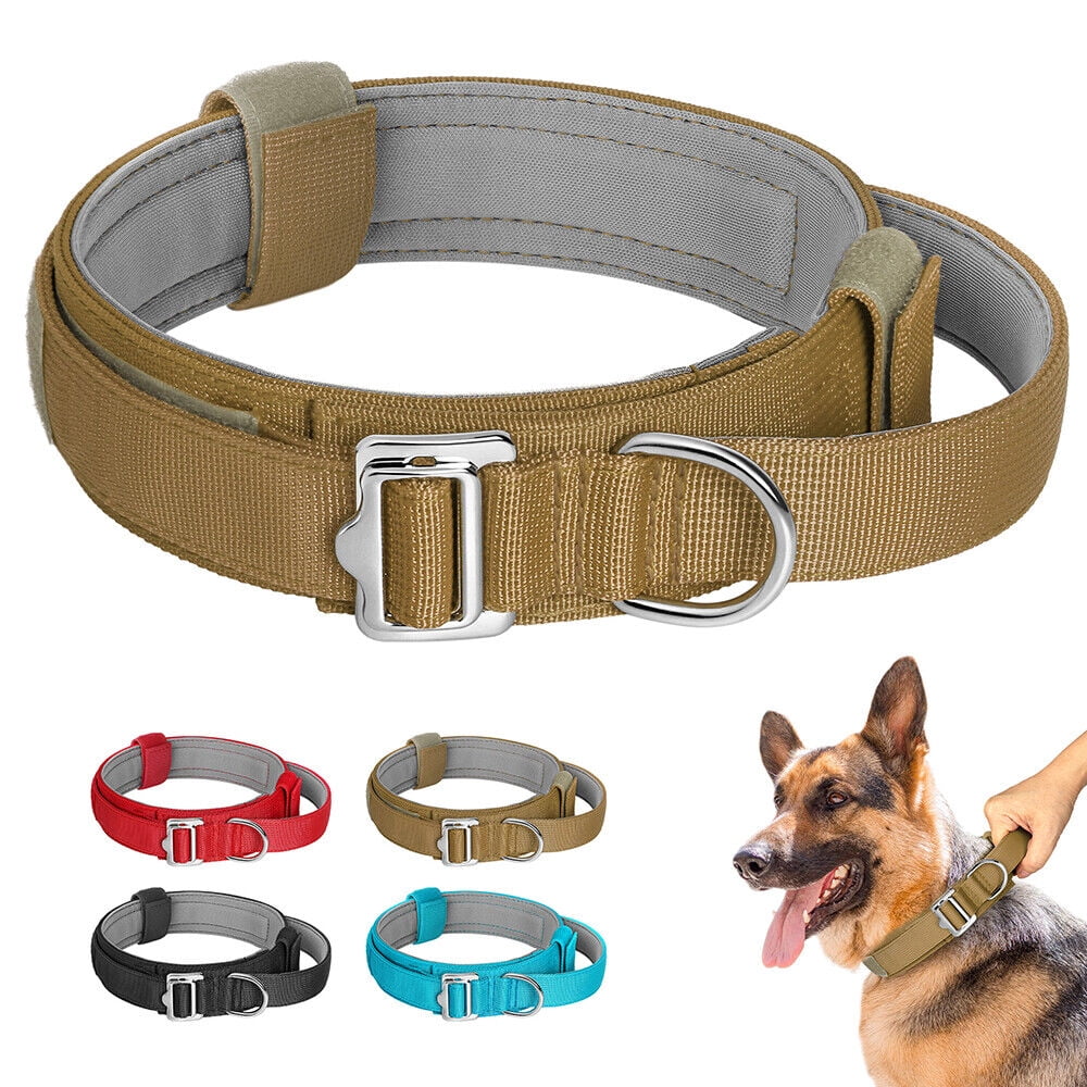 Pet Artist Strong Heavy Duty Tactical Dog Collar Pet with Metal Buckle ...