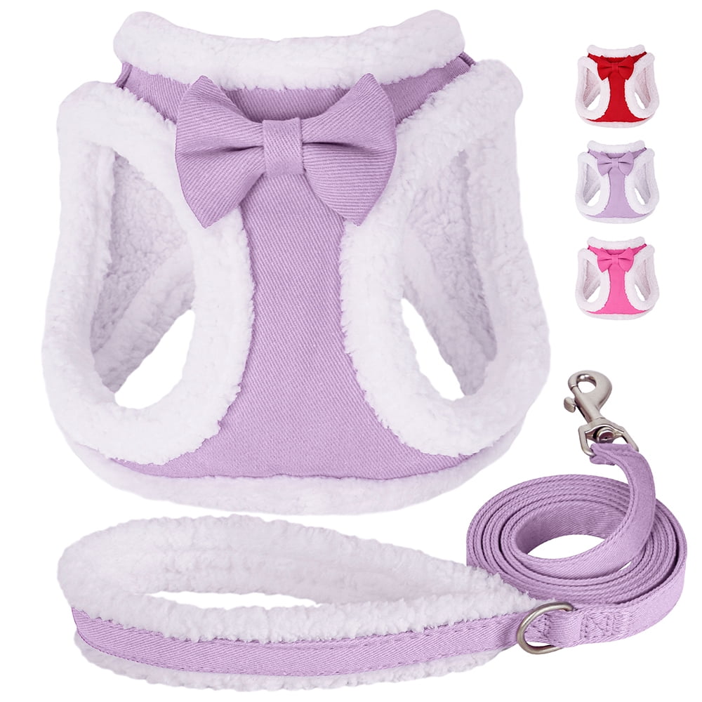 Pet Artist Warm Fleece Small Dog Vest Harness and Leash for Pet Puppy ...