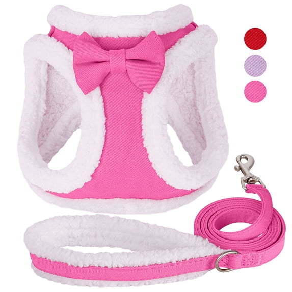 Pet Artist Warm Fleece Small Dog Vest Harness and Leash for Pet Puppy ...
