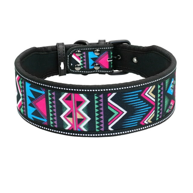 Pet Artist Wide Reflective Dog Collars Neoprene Padded Collar For ...