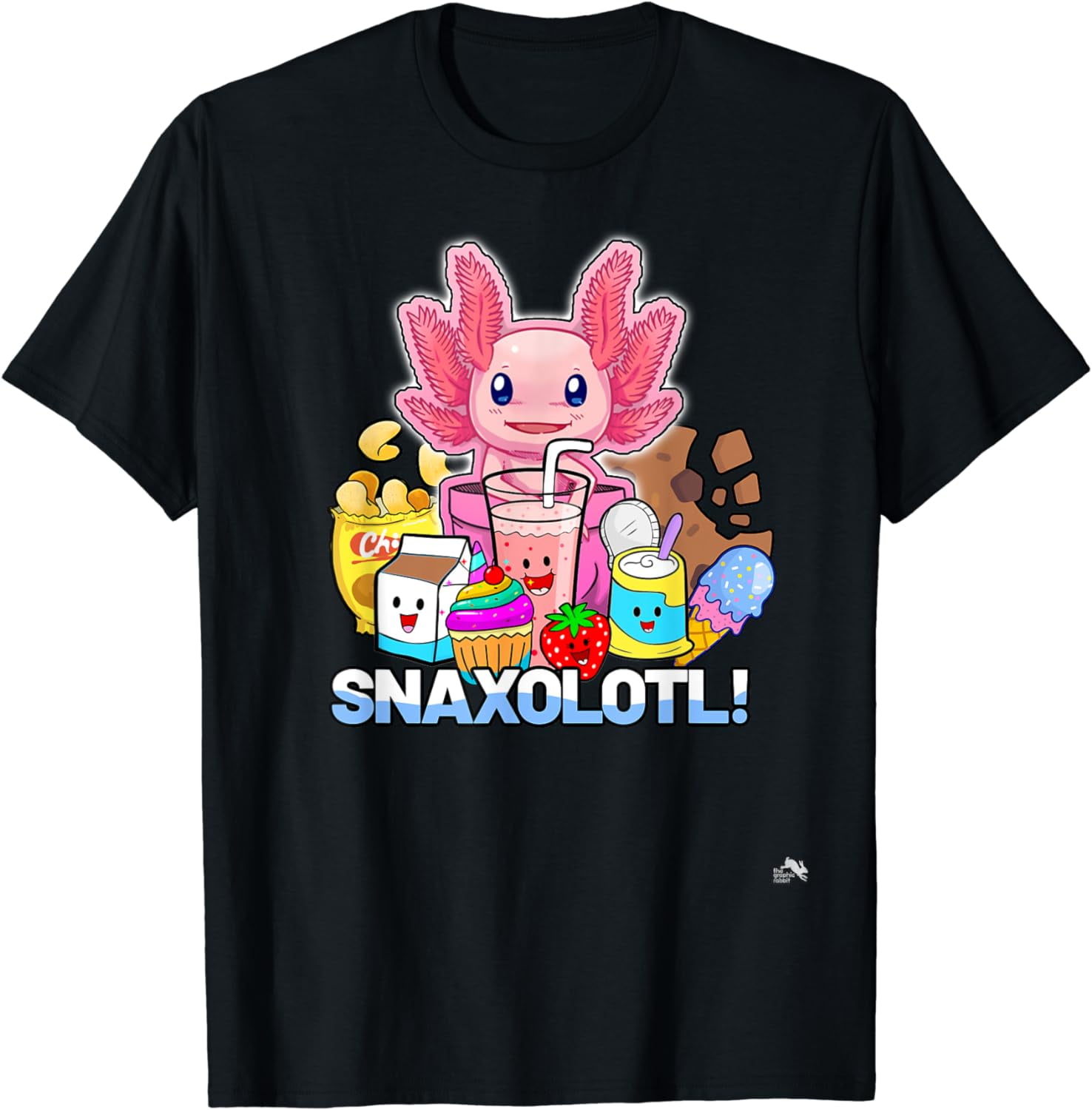 Pet Axolotl - Snaxolotl - Cute Snacks, Funny Kawaii T-Shirt - Walmart.com