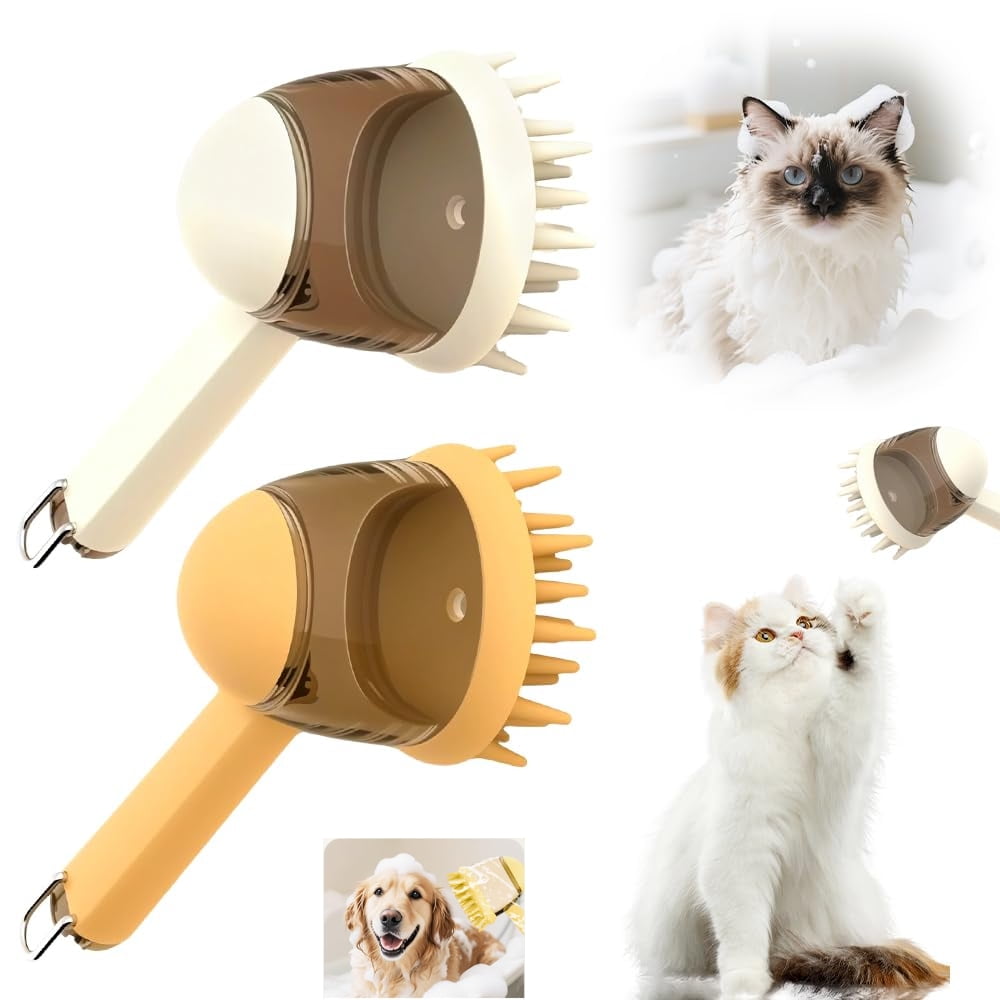 Pet Bath Brush, 2025 New 2 in 1 Dog Cat Bath Brushes, Pet Bath Scrubber ...