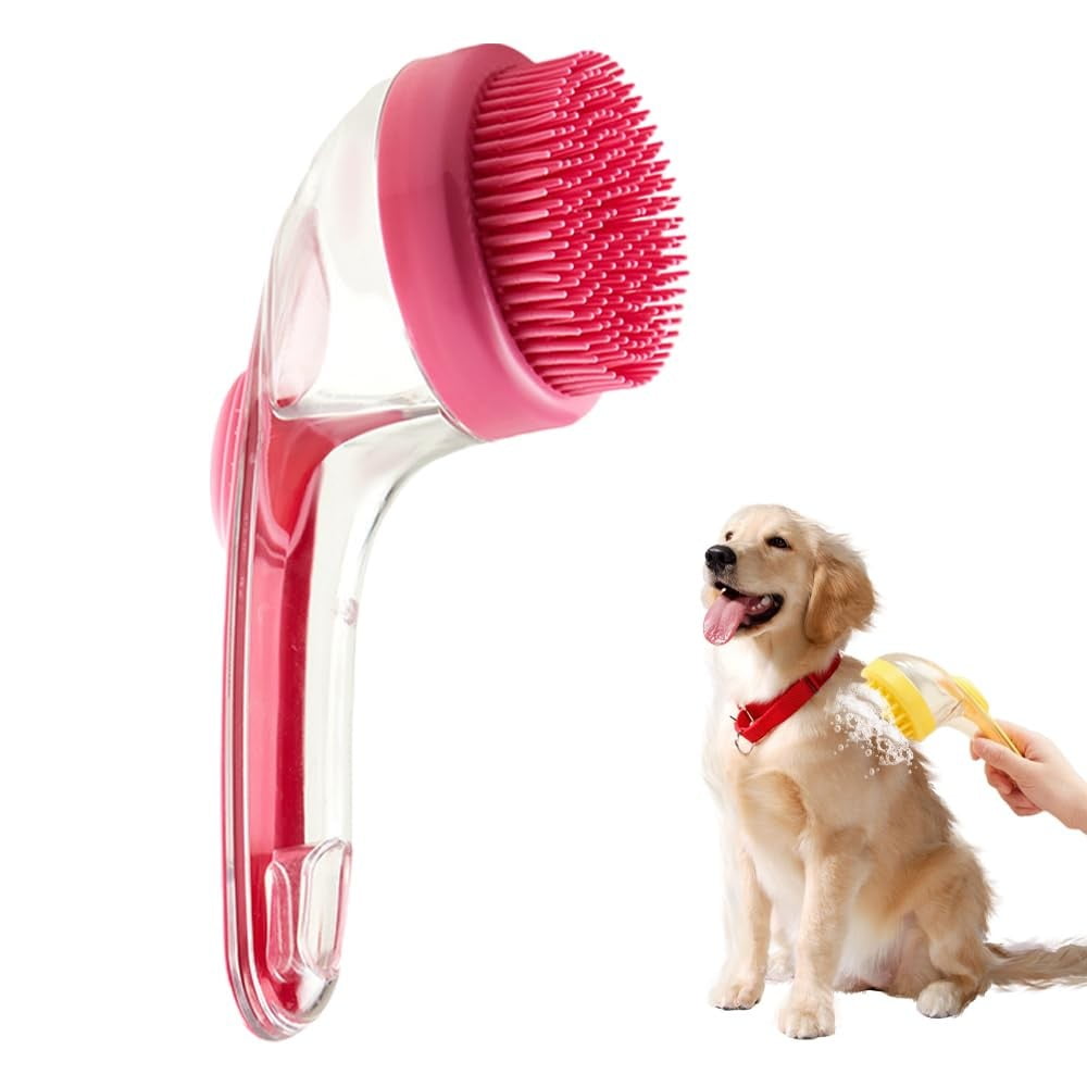 Pet Bath Brush, 2025 New 2-in-1 Dog Bath Brush with Built-in Shampoo ...