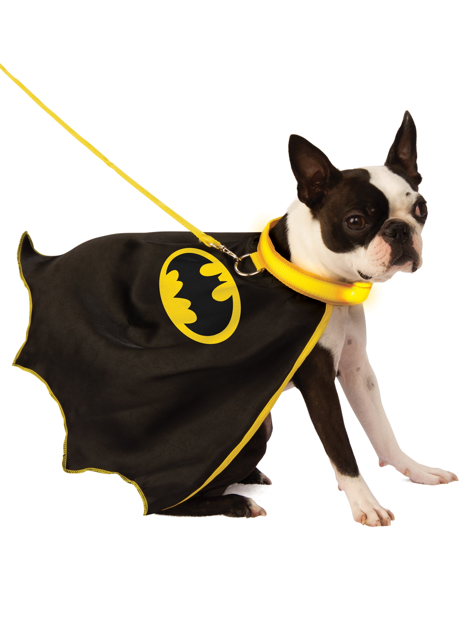 Pet Batman Pet Cape with Light up Collar and Leash Pet Costume ...