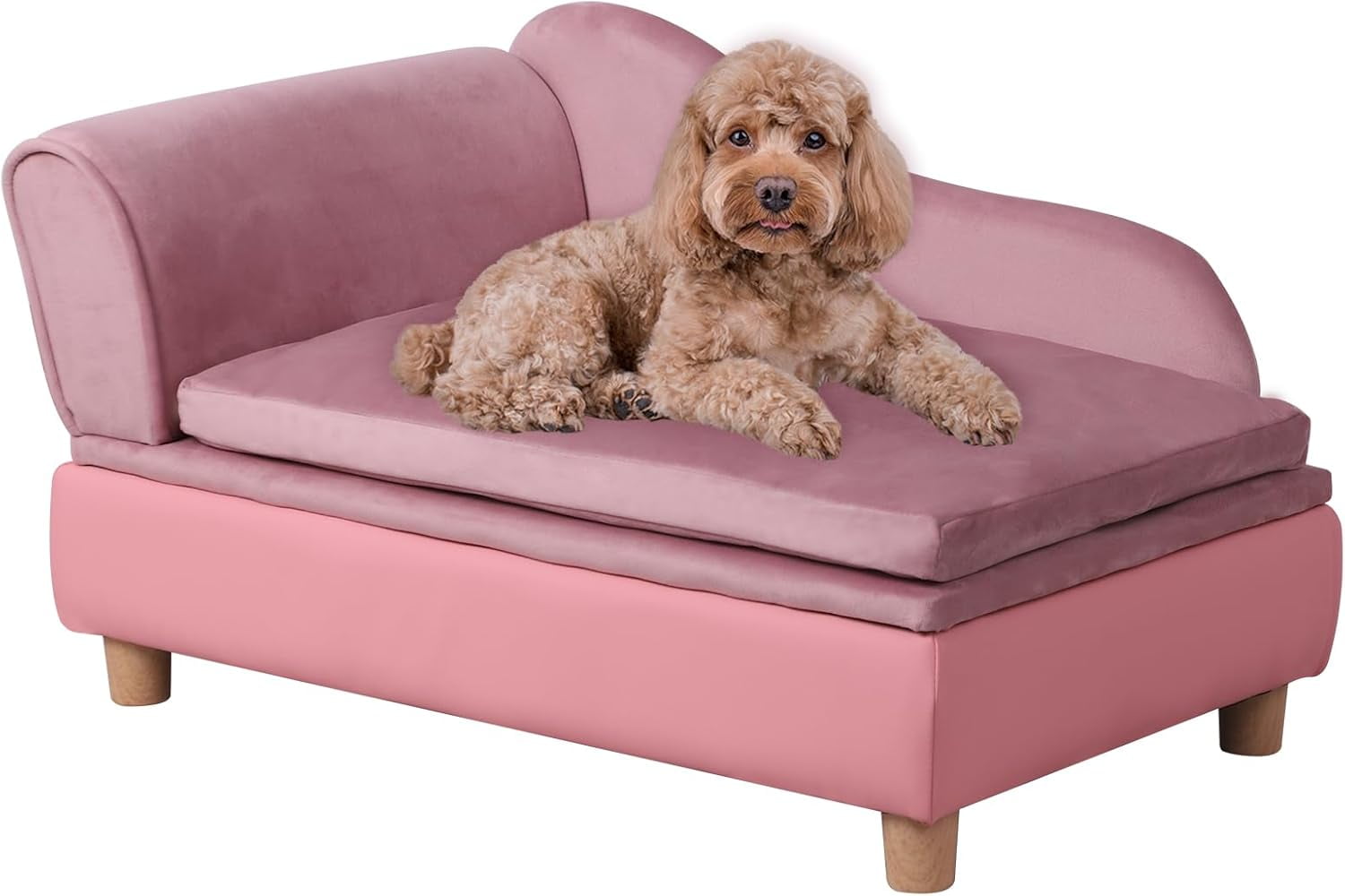 Pet Bed Sofa, Puppy Bed with Storage, Small Dog Couch with Removable ...