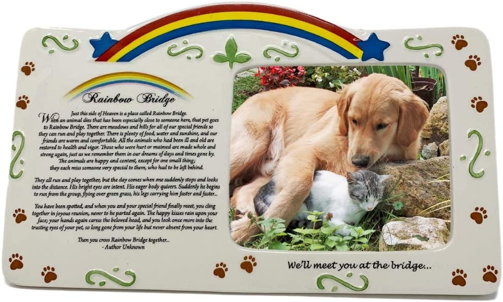 Pet Bereavement Photo Frame Rainbow Bridge Poem Pet Memorial