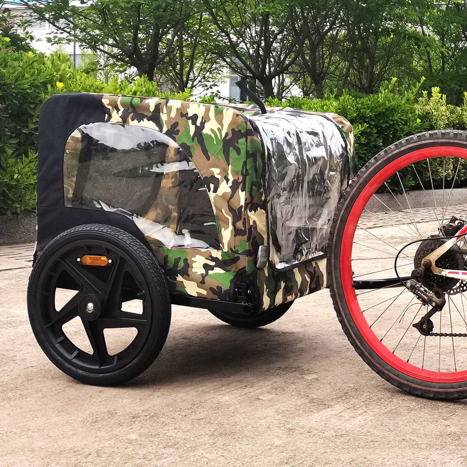 Pet Bike Trailer, Large Pet Dog Bike Trailer with 16" Wheels, Dog Cart ...