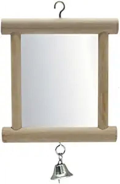 Pet Bird Mirror with Bell Interactive Parrot Toy for Parrot Macaw ...
