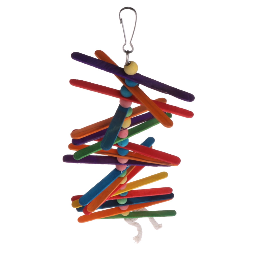 Pet Bird Tooth Chew Toys Natural Wooden Popsicle Stick for Cockatiel ...