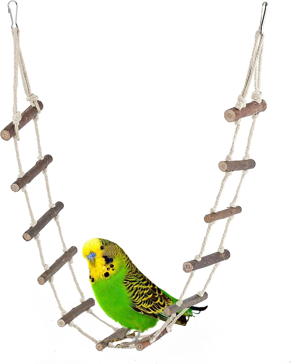Pet Birds Climbing Ladder Toys Squirrel Suspension Rope Bridge Nature ...