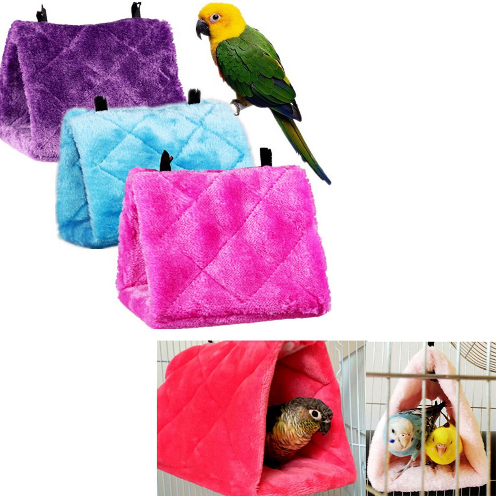 Pet Birds Parrot Soft Warm Plush Snuggle Hanging Cave Swing Toy Cage Hammock Bird Bed Decor ...