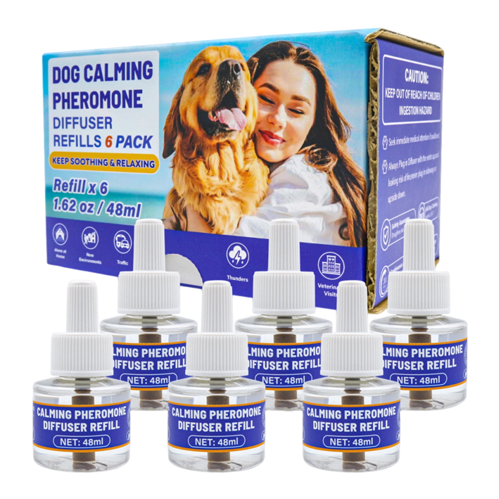 Pet Calming Diffuser, 3 in 1 Pheromone Therapy for Dogs, Reduces ...