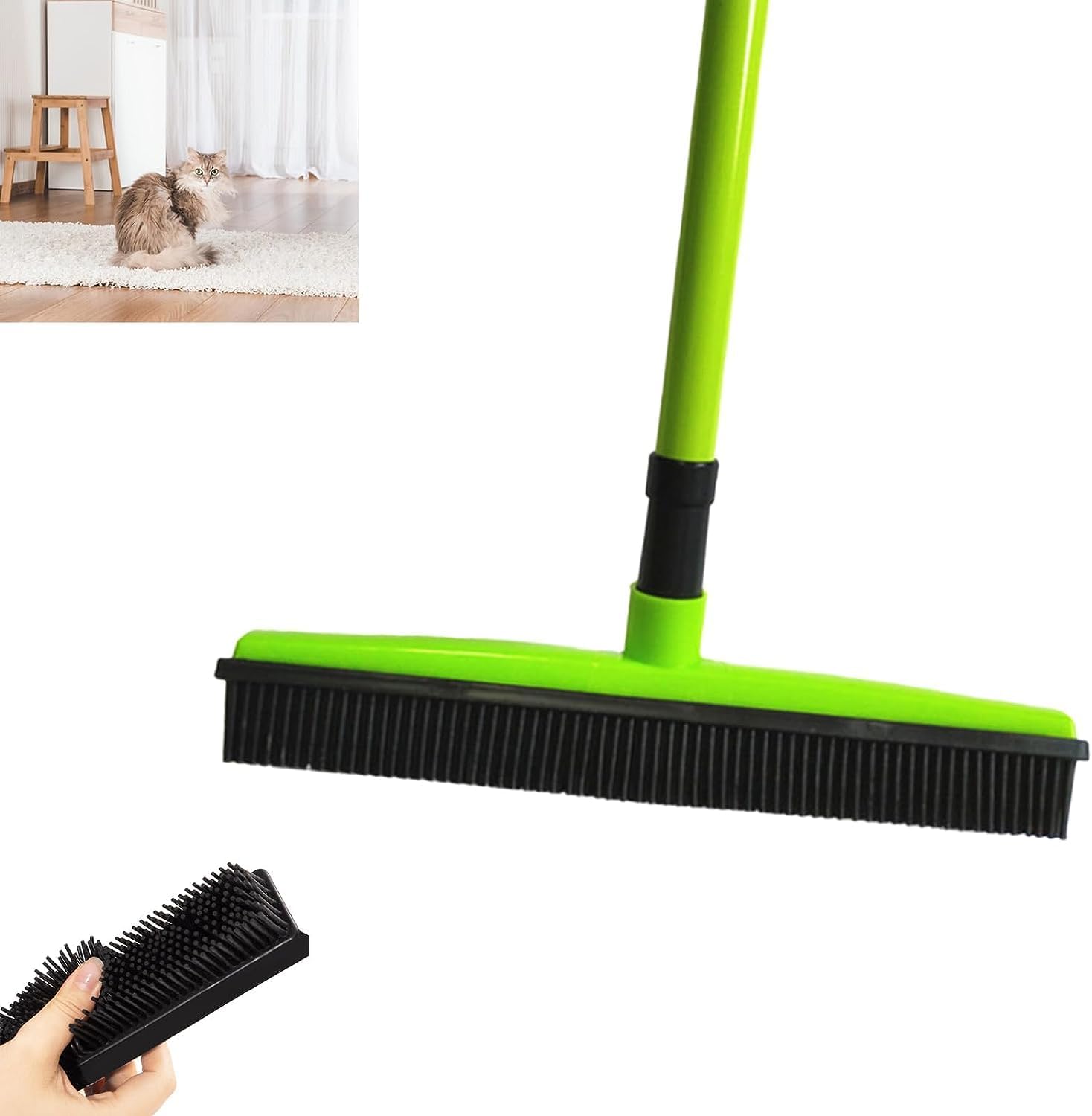 Pet Carpet Cleaning Brush with Telescopic Handle and Squeegee Edge for ...