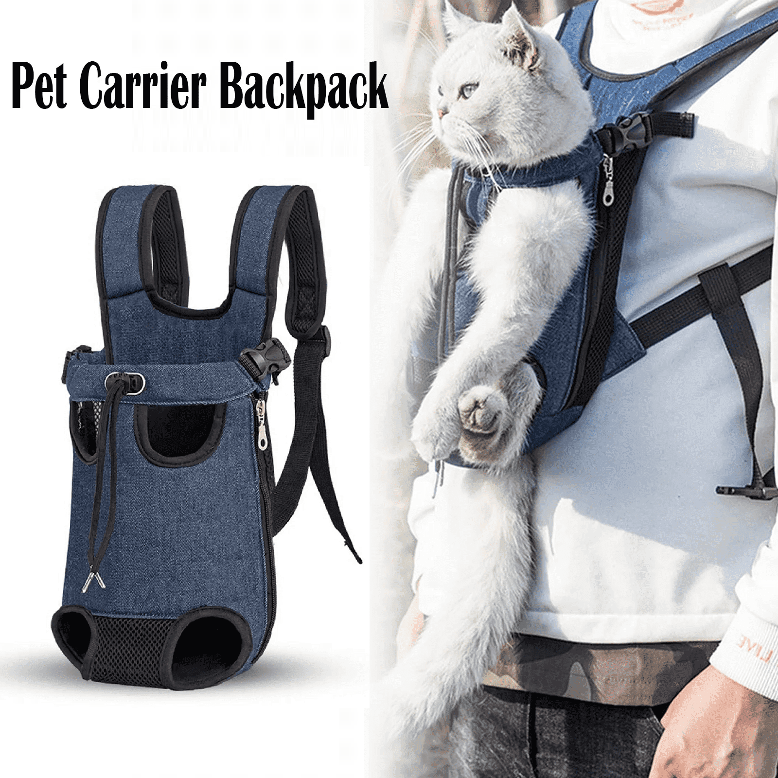 Pet Carrier Backpack, Adjustable Pet Front Cat Dog Carrier Backpack ...