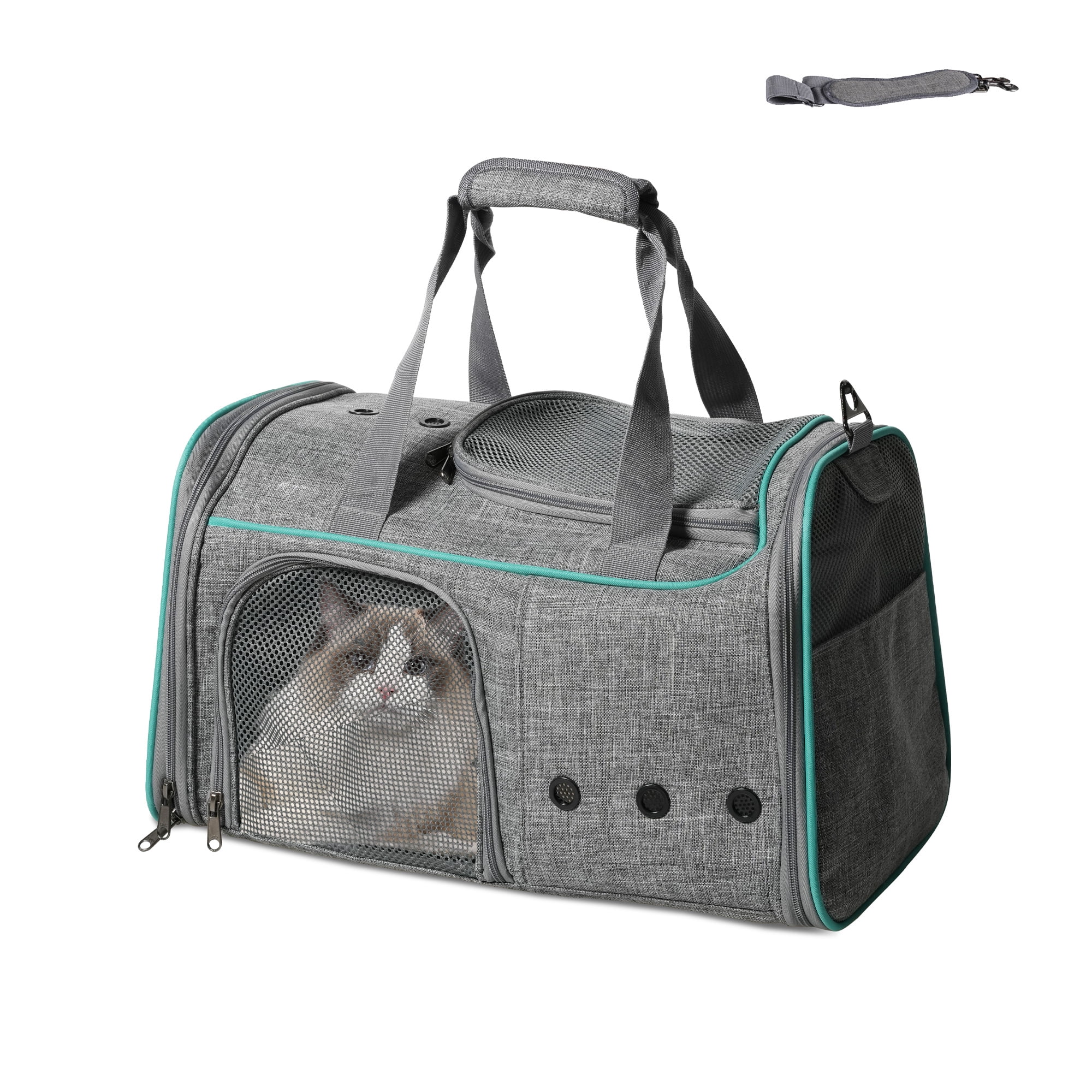 Pet Carrier, Pet Carrier Packet Airline Approved for Small Medium Cats ...