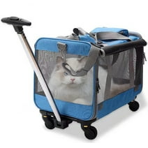 Katziela Quilted Chariot PRO Pet Carrier with Removable Wheels and ...