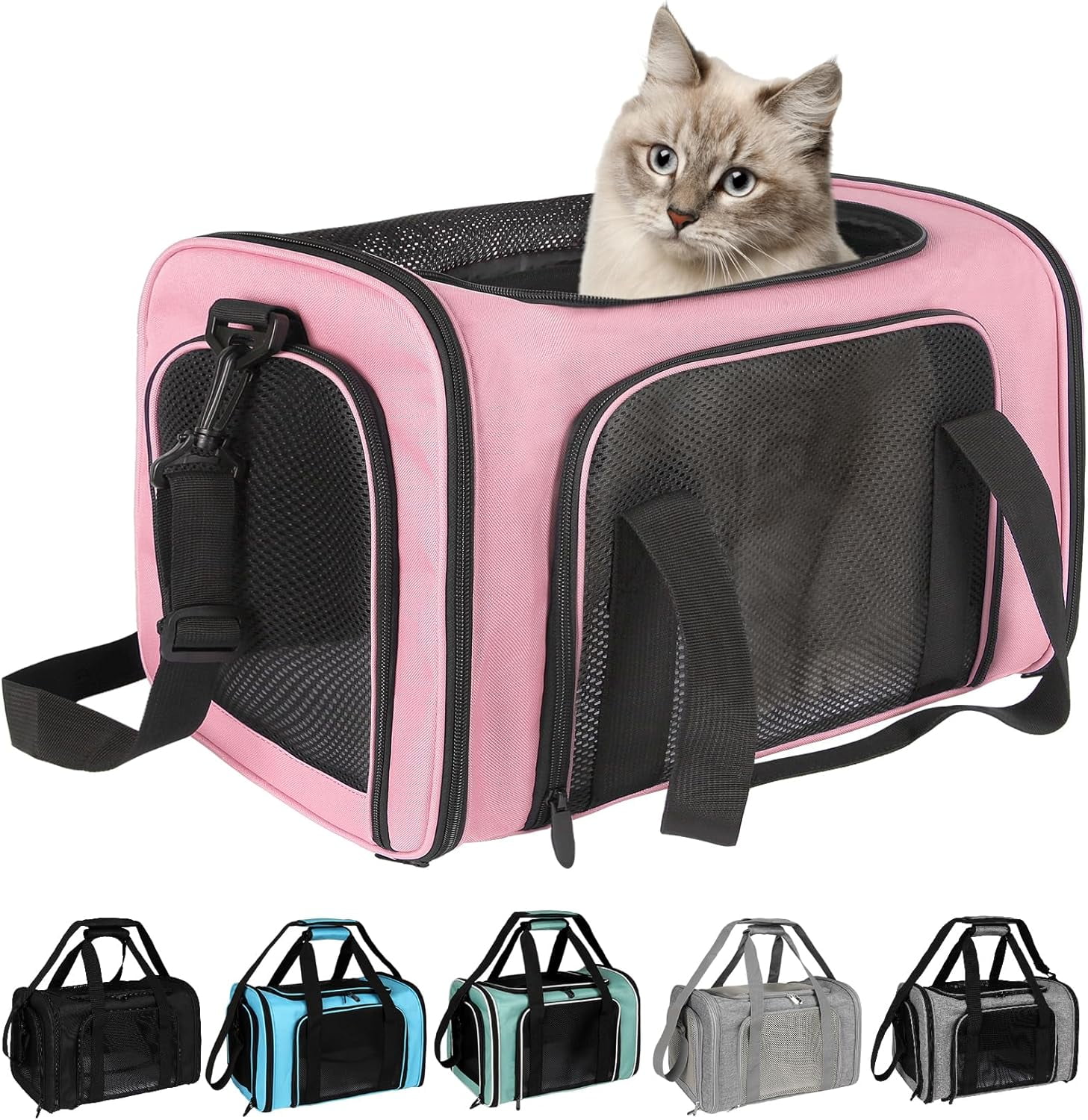 Pet Carrier for Small Medium Cats Dogs Puppies up to 15 Lbs, TSA ...