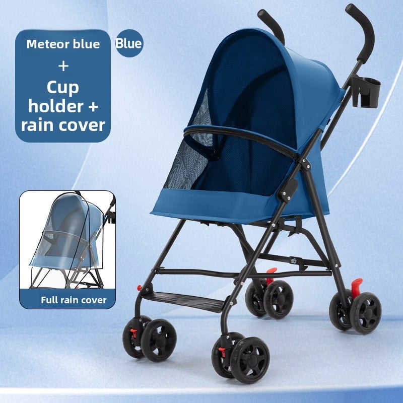 Pet Cart Lightweight Folding Outdoor Dog Walking Cat Detachable Trolley ...