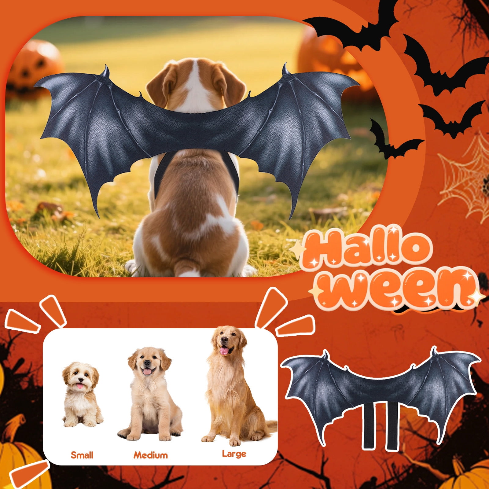 Pet Cat Bat Wings for Halloween Party Decoration, Puppy Collar Leads ...