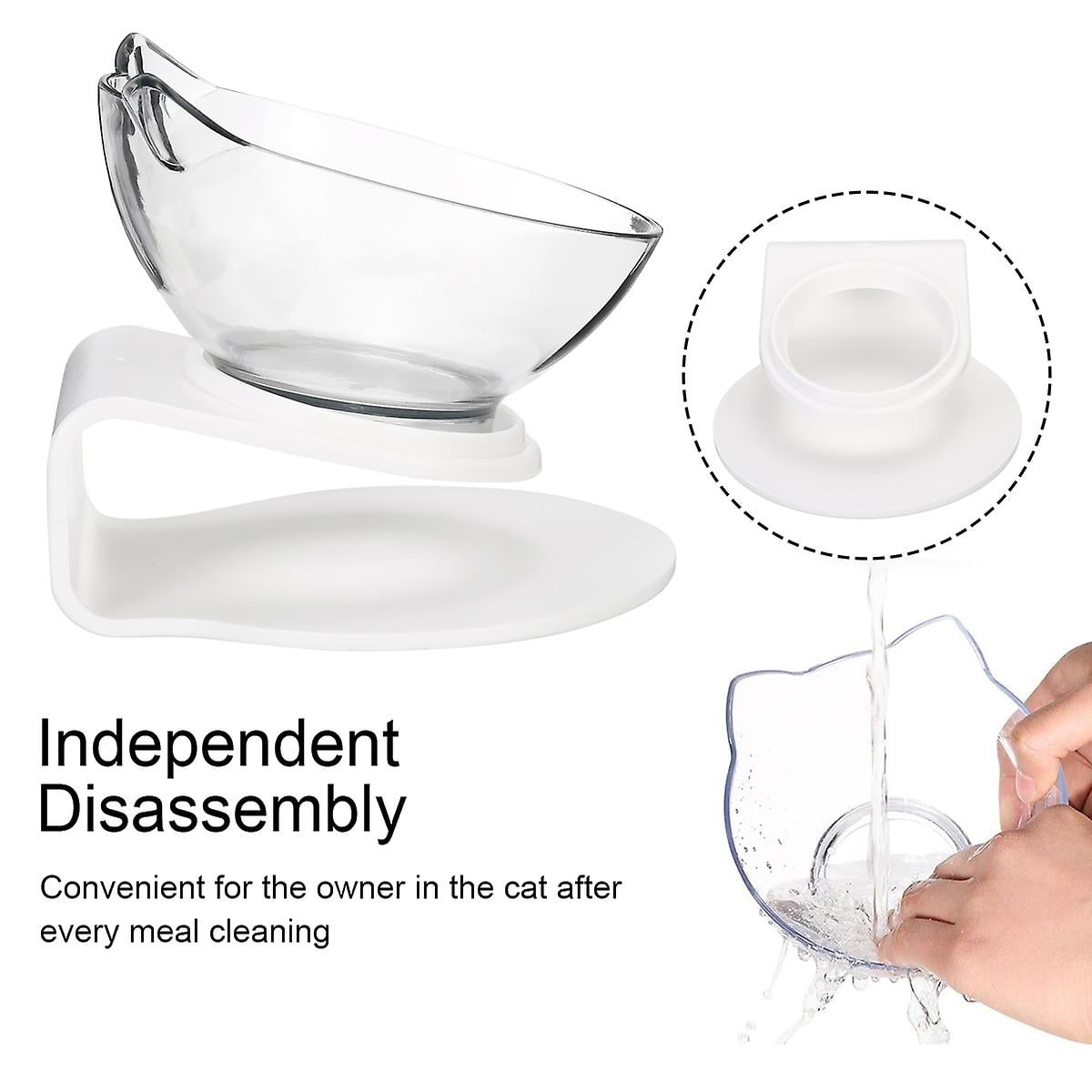 Pet Cat Dog Elevated 15 Tilt Food Sing Bowl With Stand Feeding Water ...