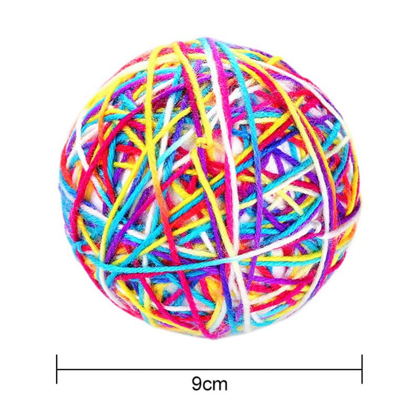 Pet Cat Rolling Ball Toys Made of Colorful Wool Yarns, Kittens Scratch ...