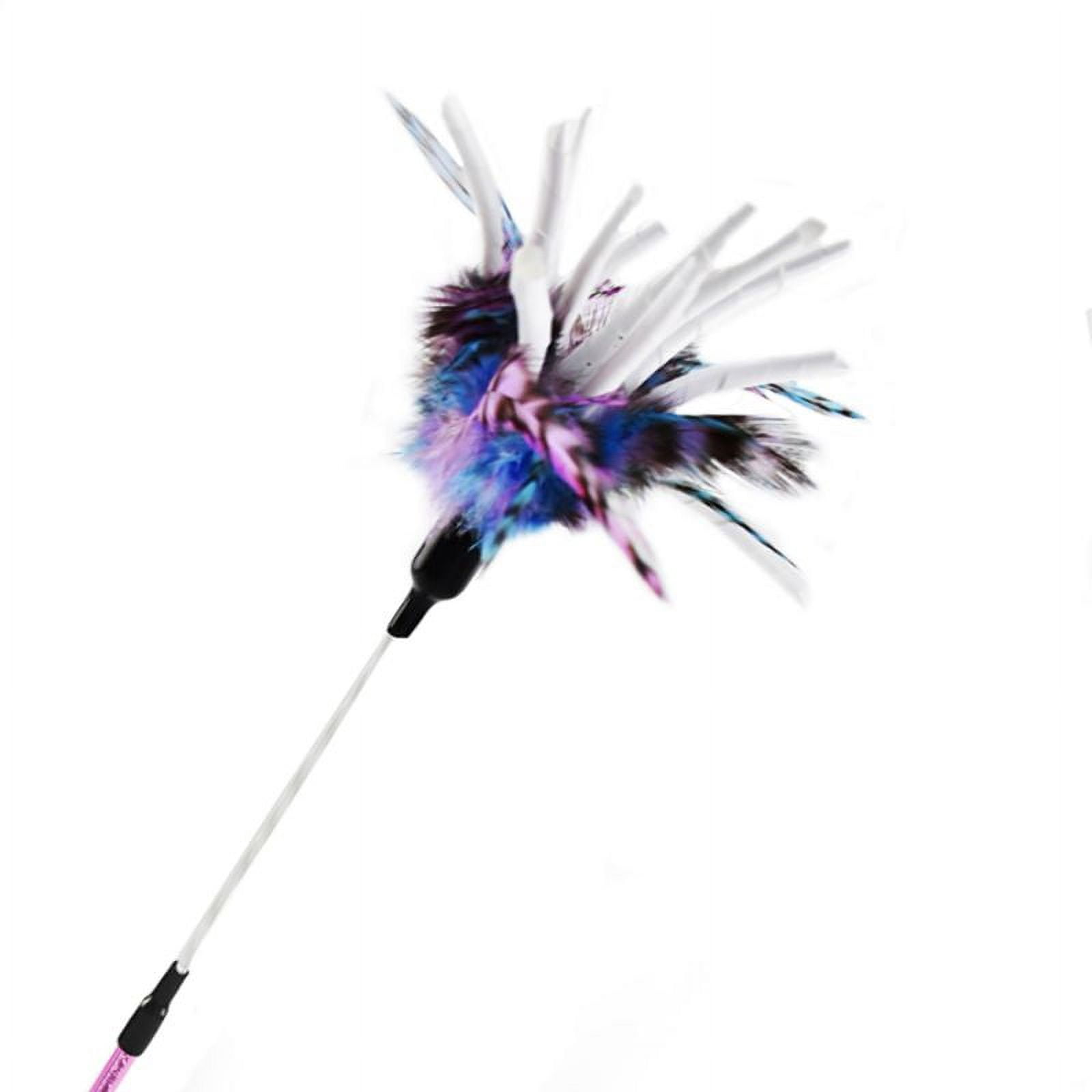 Pet Cat Toy Paper Spiral Colorful Feather Stick Cat Funny Toy Teaser ...