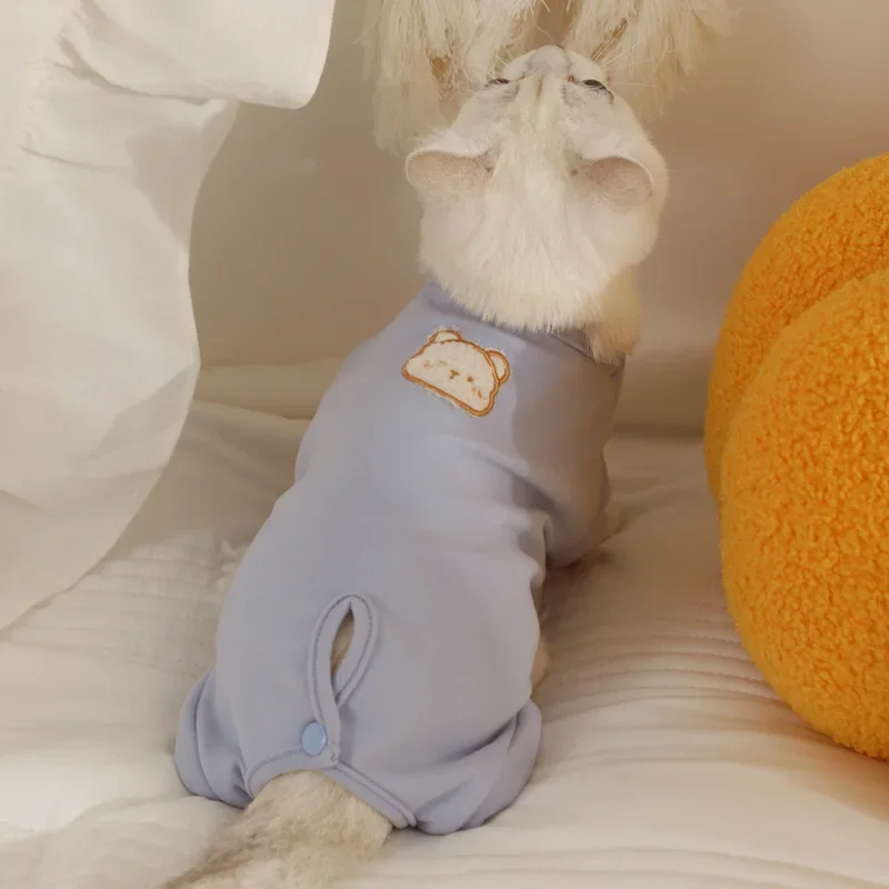 Pet Cat Weaning Cotton Clothes for Small Dog Sterilization Jumpsuit ...