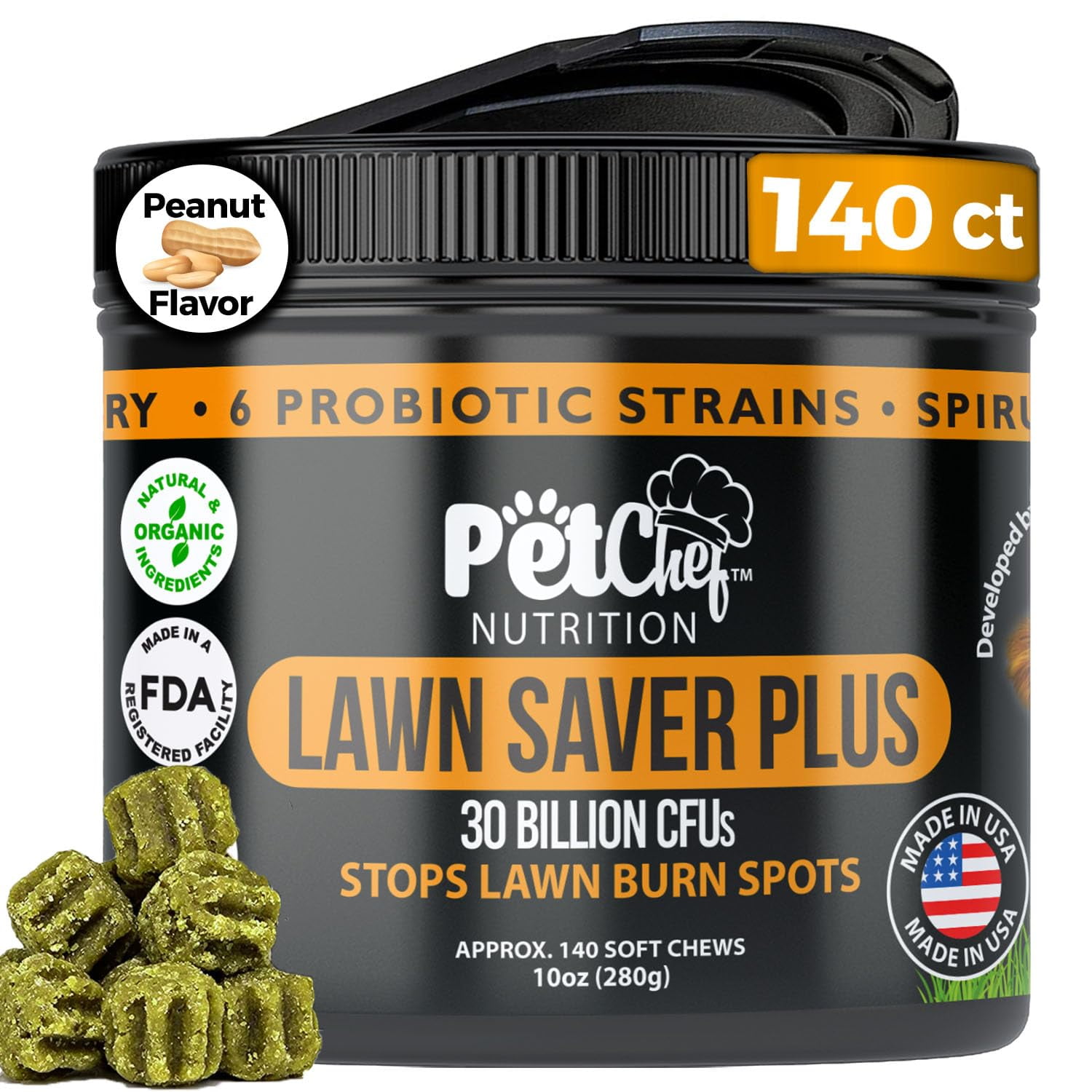 Pet Chef Lawn Saver Dog Treats AD01 - Powerful Dog Urine Neutralizer ...