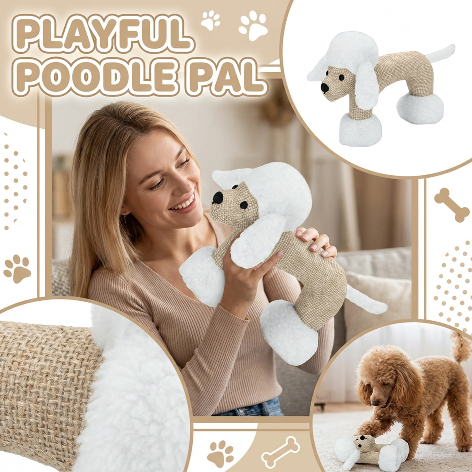 Pet Chew Toy: Cute White Sheep Arch Shape Plush Pet Toy, Soft ...