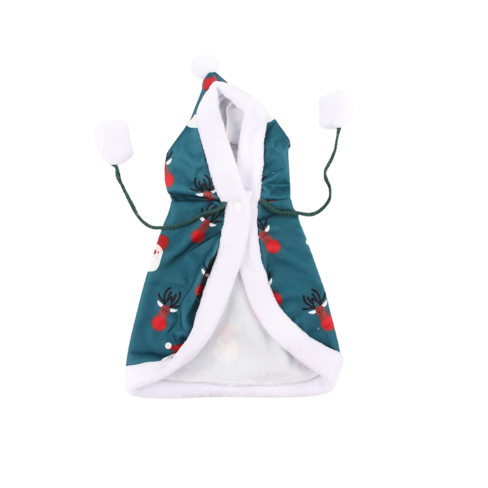 Pet Christmas Poncho Cape with Hat Santa Claus Cloak for Cats and Small ...