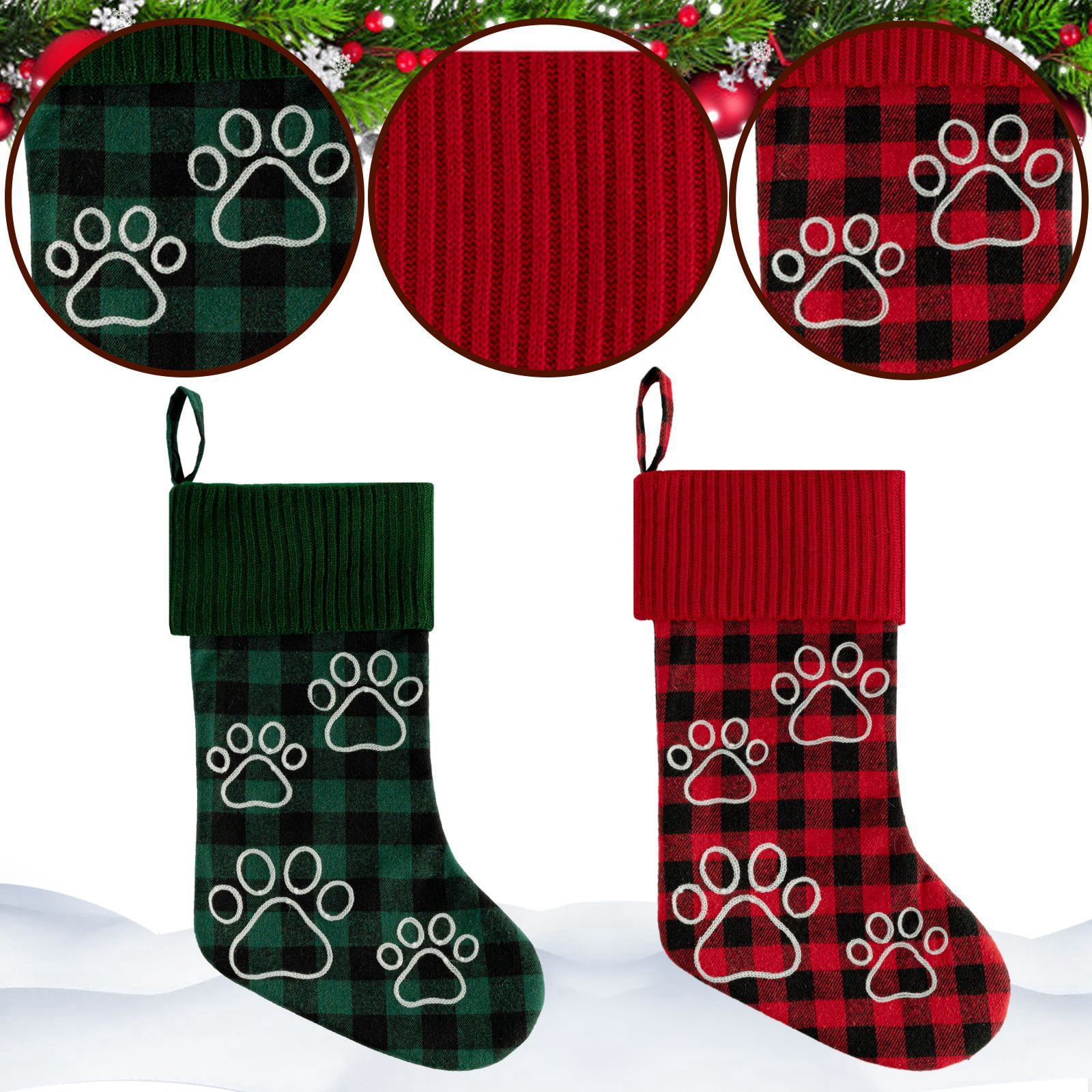 Pet Christmas Stockings for Dogs Cats, Christmas Pet Stocking Socks Dog ...