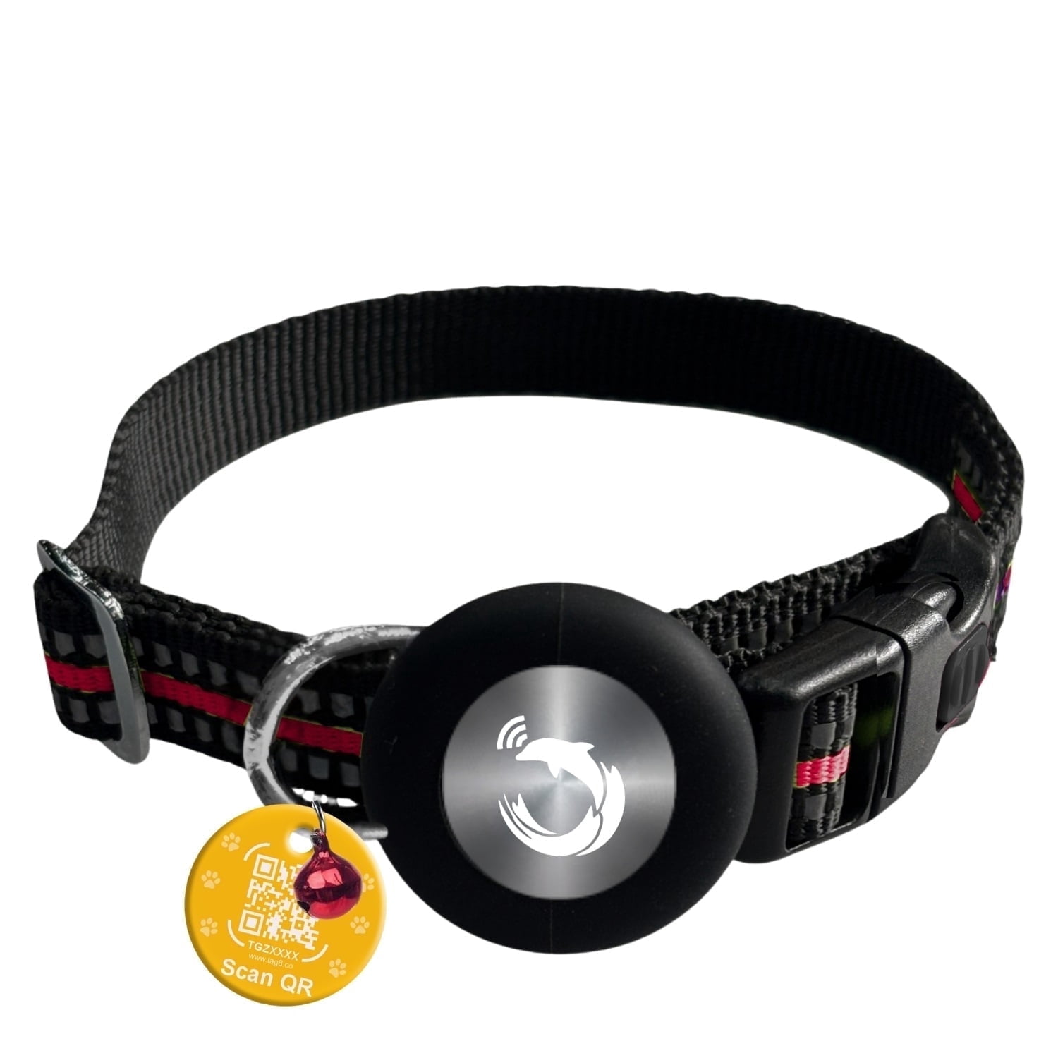 Smart Pet Collar with Built-in Bluetooth Tracker for Cats & Dogs, Works ...