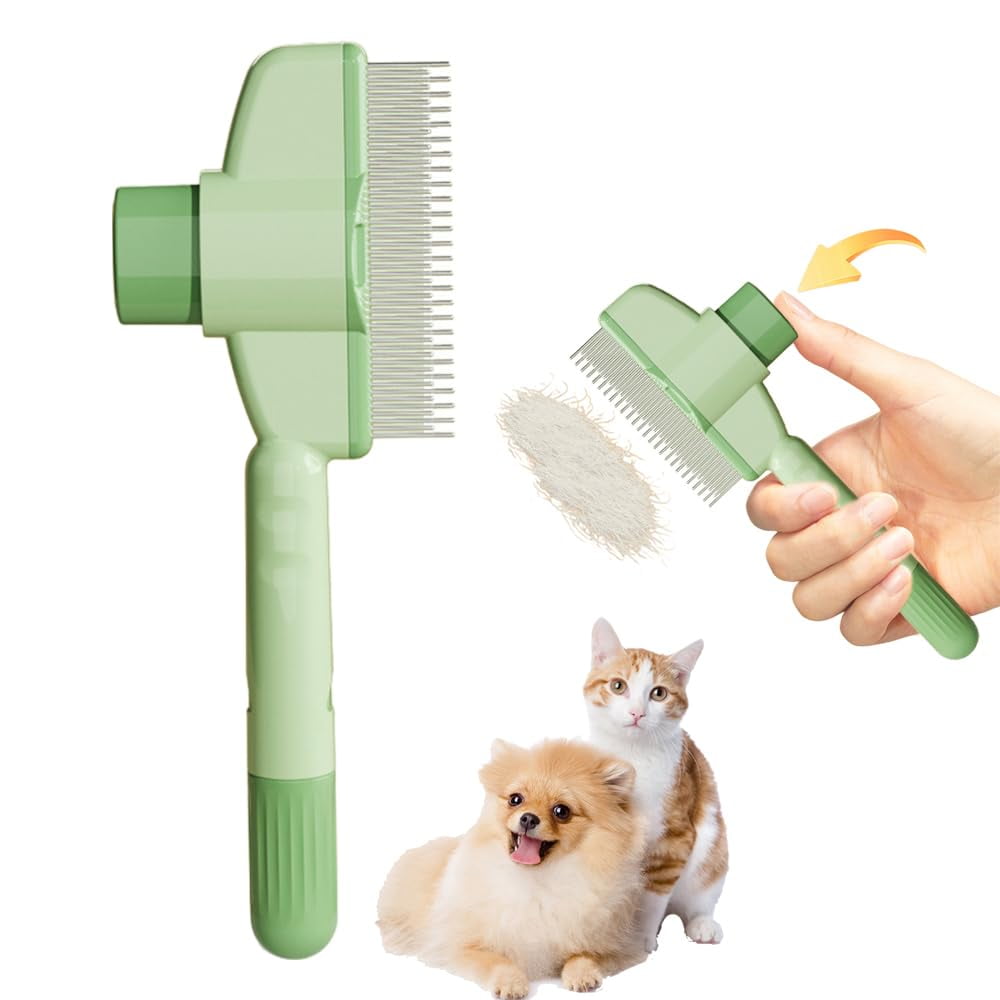Pet Comb for Dogs & Cats with Long & Short Stainless Steel Metal Teeth ...