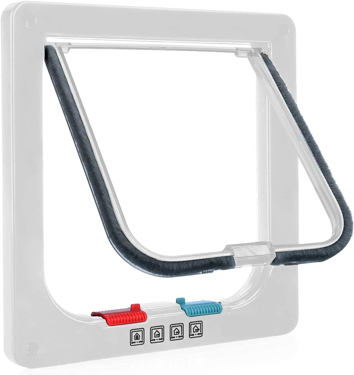 Pet Control Cat Flap Door with Transparent Flap, Wall Mountable Easy ...
