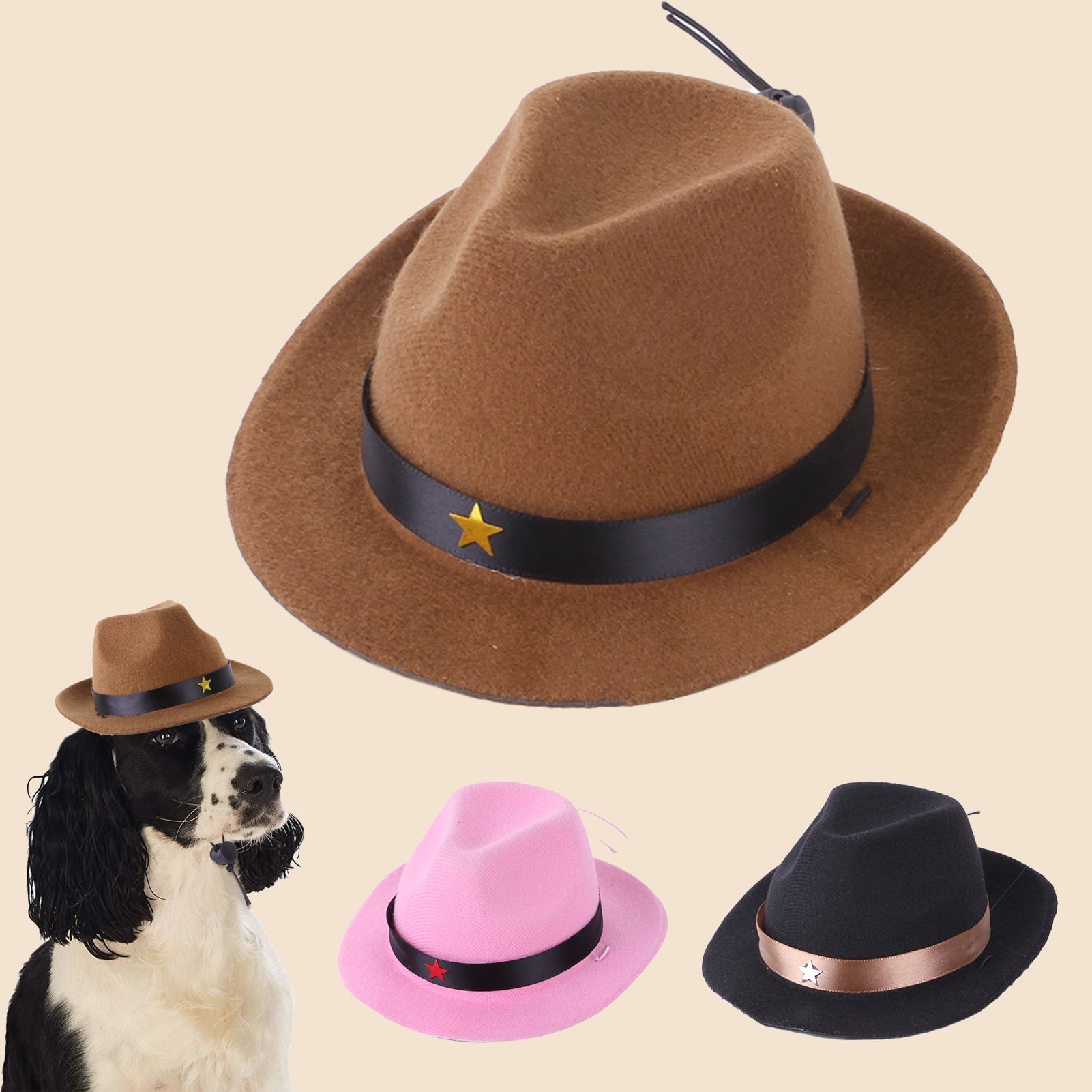 Pet Cowboy Costume Pet Hat Wide Brim Protect Skin Adjustable Funny Pet ...