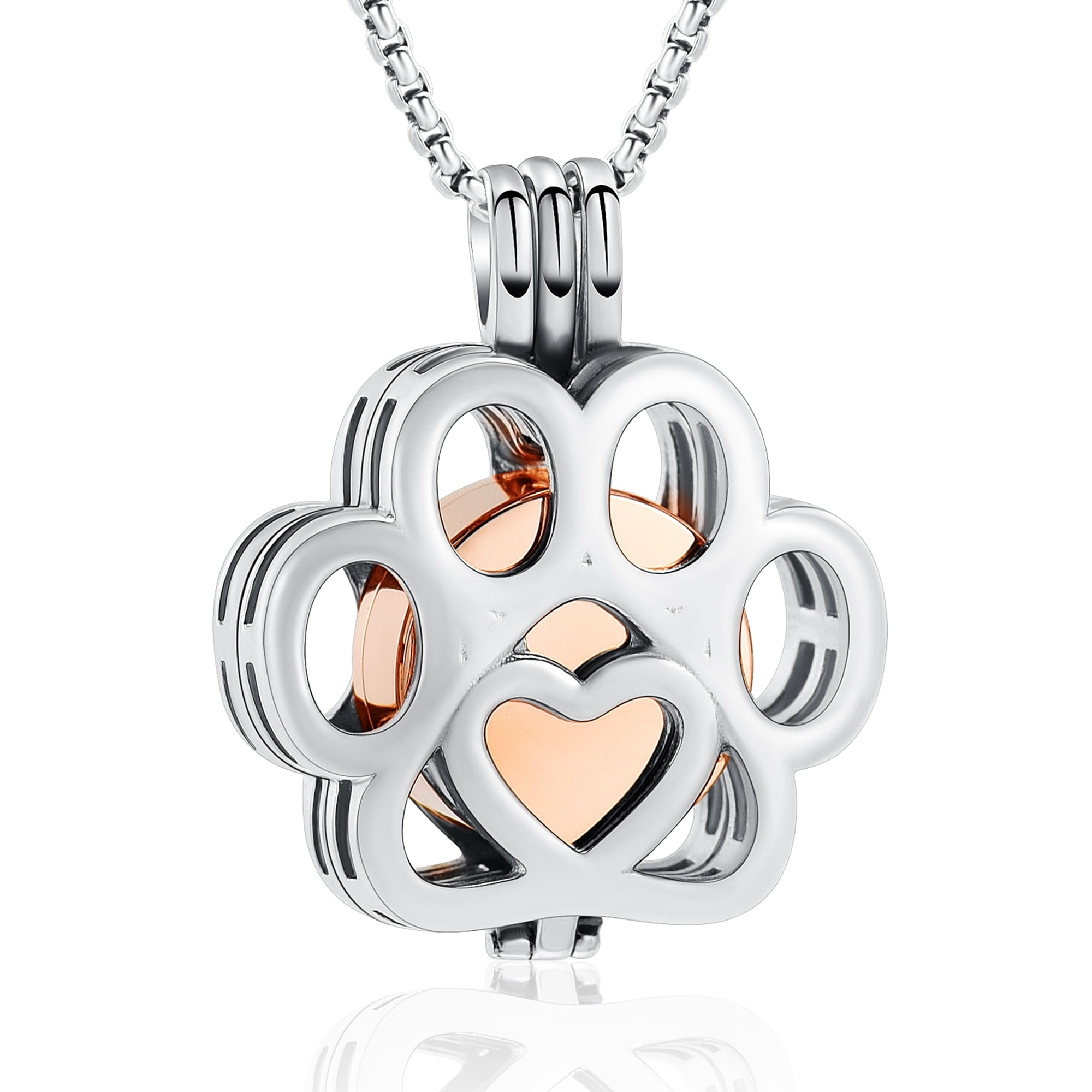 Pet Cremation Jewelry For Ashes For Dog/Cat Paw Stainless Steel ...