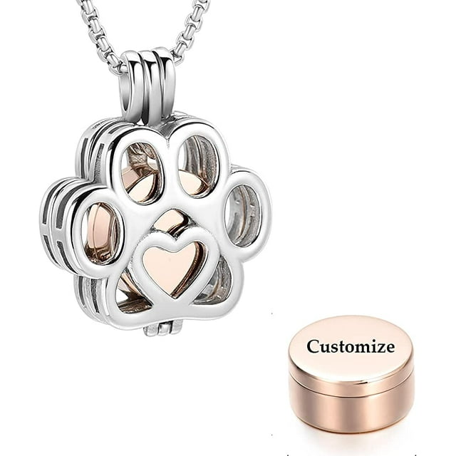 Pet Cremation Jewelry For Ashes For Dog/Cat Paw Stainless Steel ...