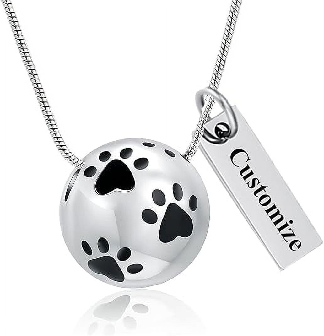 Pet Cremation Jewelry for Ashes Paw Print Urn Necklace for Ashes for ...