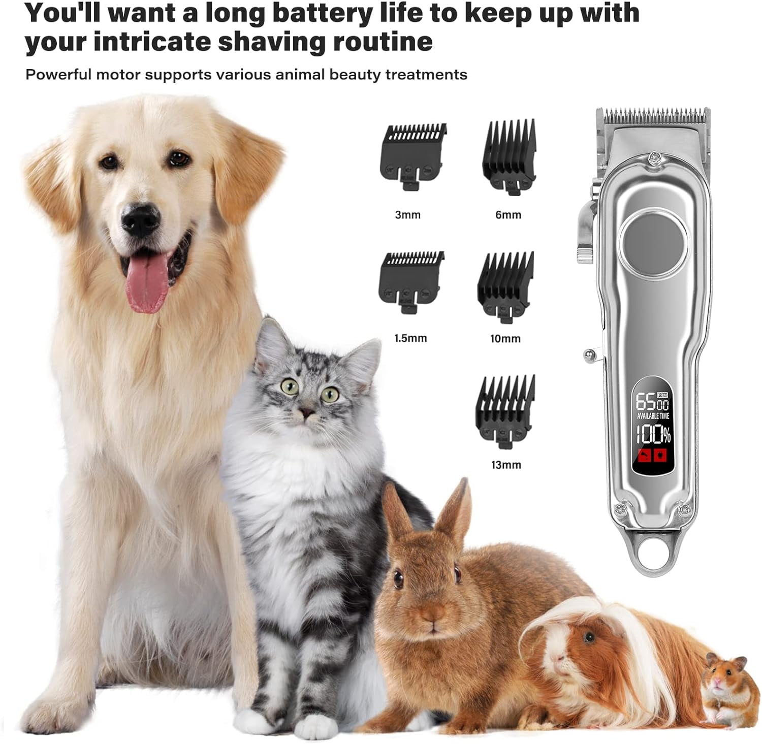 Pet Daily Kit Professional Pet Hair Clipper Kit Cordless, Rechargable ...