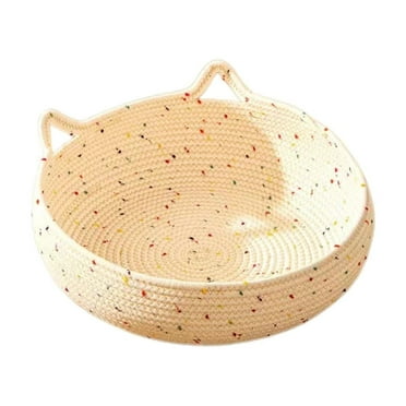 Cutypet Cat Basket, Cotton Rope Woven Cat Bed Basket, Hand-Woven Cotton ...