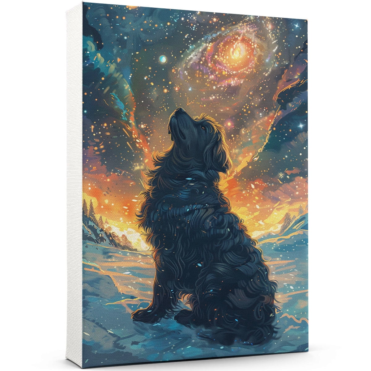 Pet Decor Starry Night Van Gogh Inspired Bergamasco Sheepdog Dog Pet ...